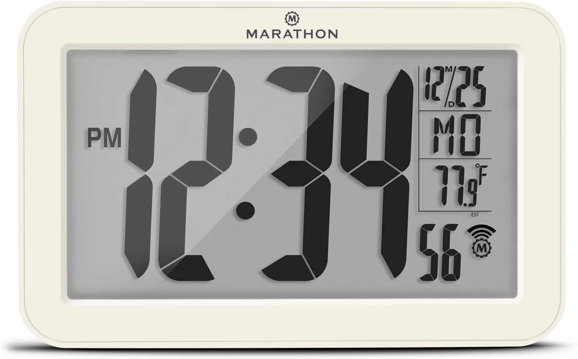 Amazon.com: Marathon Super Jumbo Atomic Full Calendar Wall Clock, 7 ...