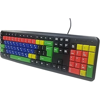 School Infant Upper Case and Lower Case, Coloured Keys Keyboard for ...