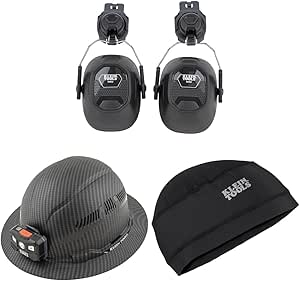 Klein Tools 60502 Earmuffs & 60347 Hard Hat & 60181 Cooling Helmet ...