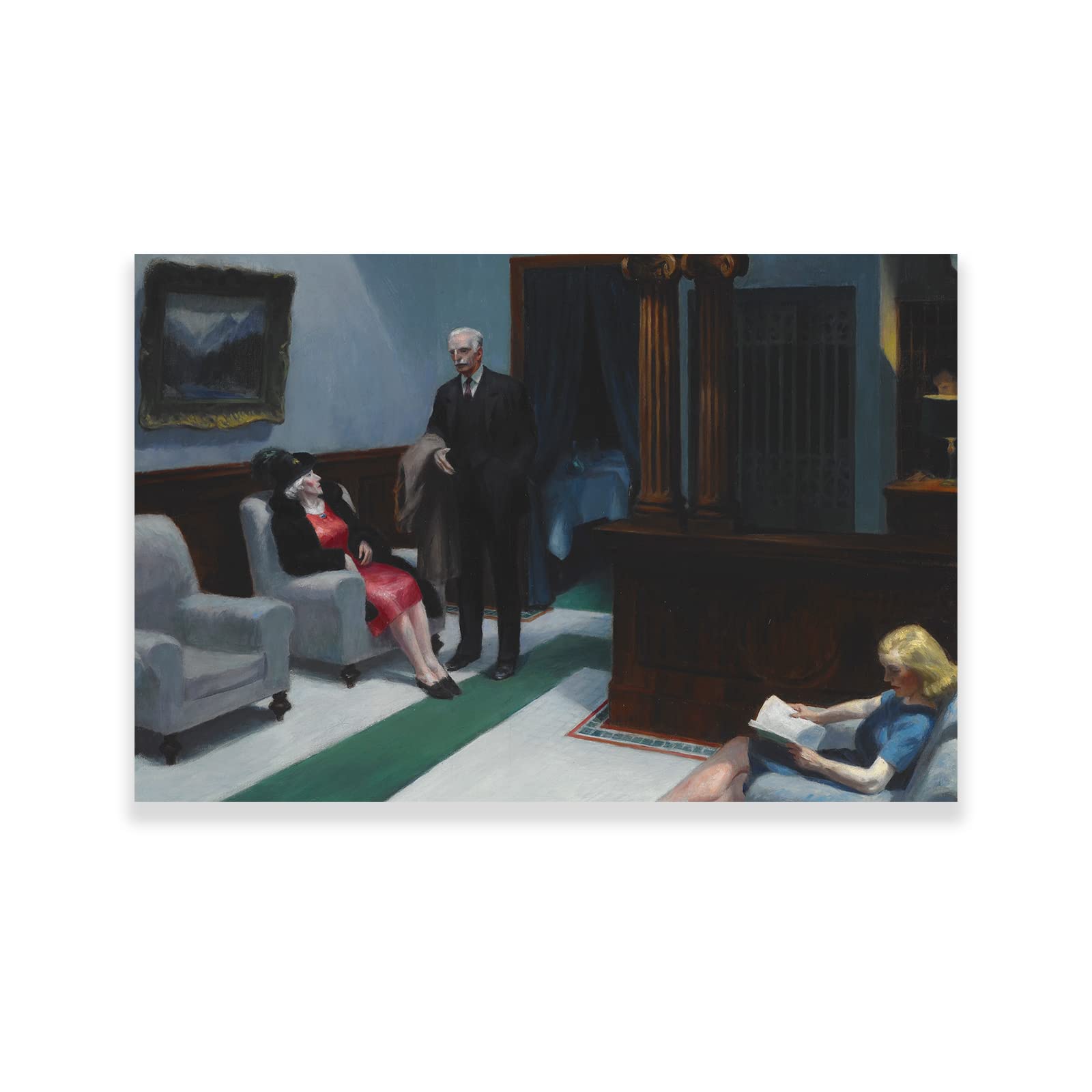 Edward Hopper Wall Art - Hotel Lobby Ccanvas Poster - Realism Art ...