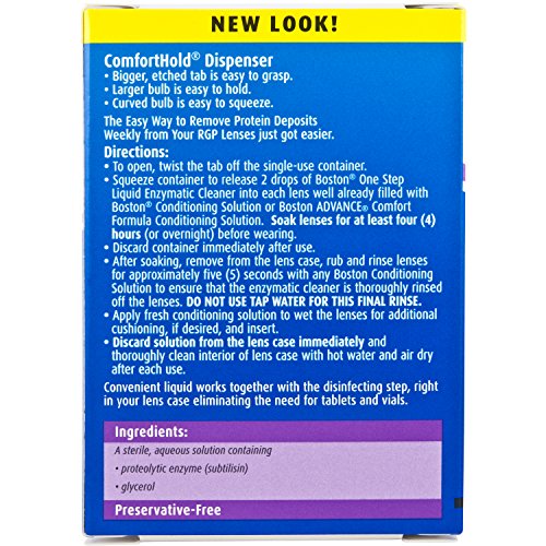 Bausch & Lomb Boston One Step Liquid Enzymatic Cleaner, Protein Remover ...