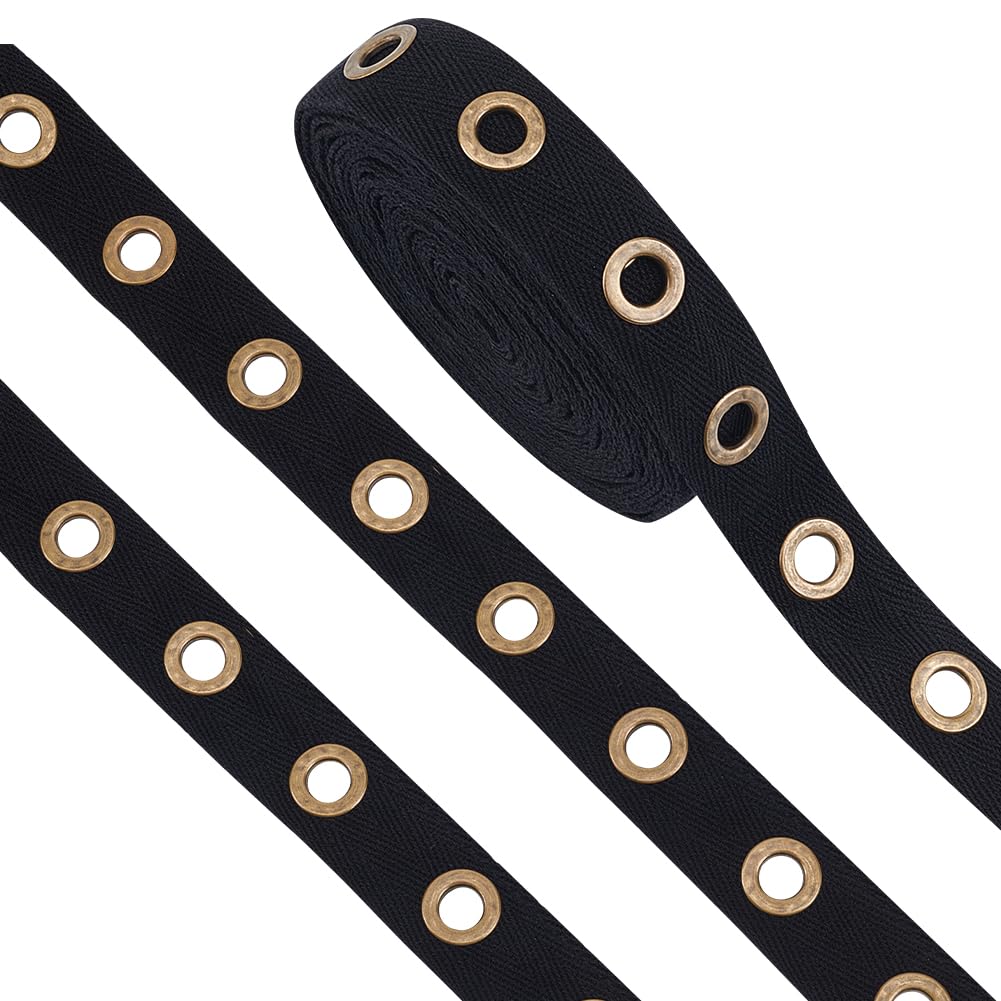 Amazon.com: BENECREAT 6 Yards 1 inch Wide Black Cotton Grommet Eyelet ...