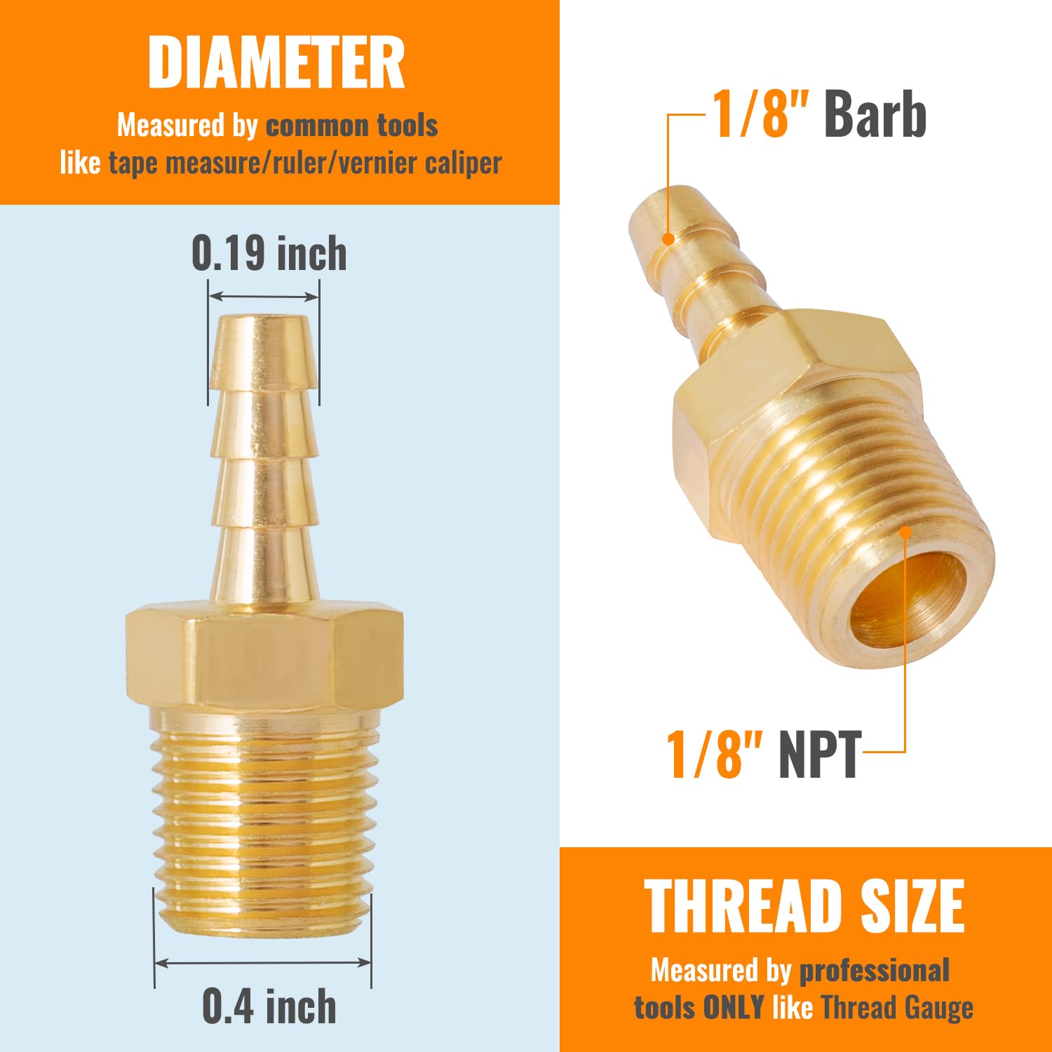 Snapklik.com : SUNGATOR Air Hose Barb Fittings 1/8 Inch Barb 1/8 Inch ...