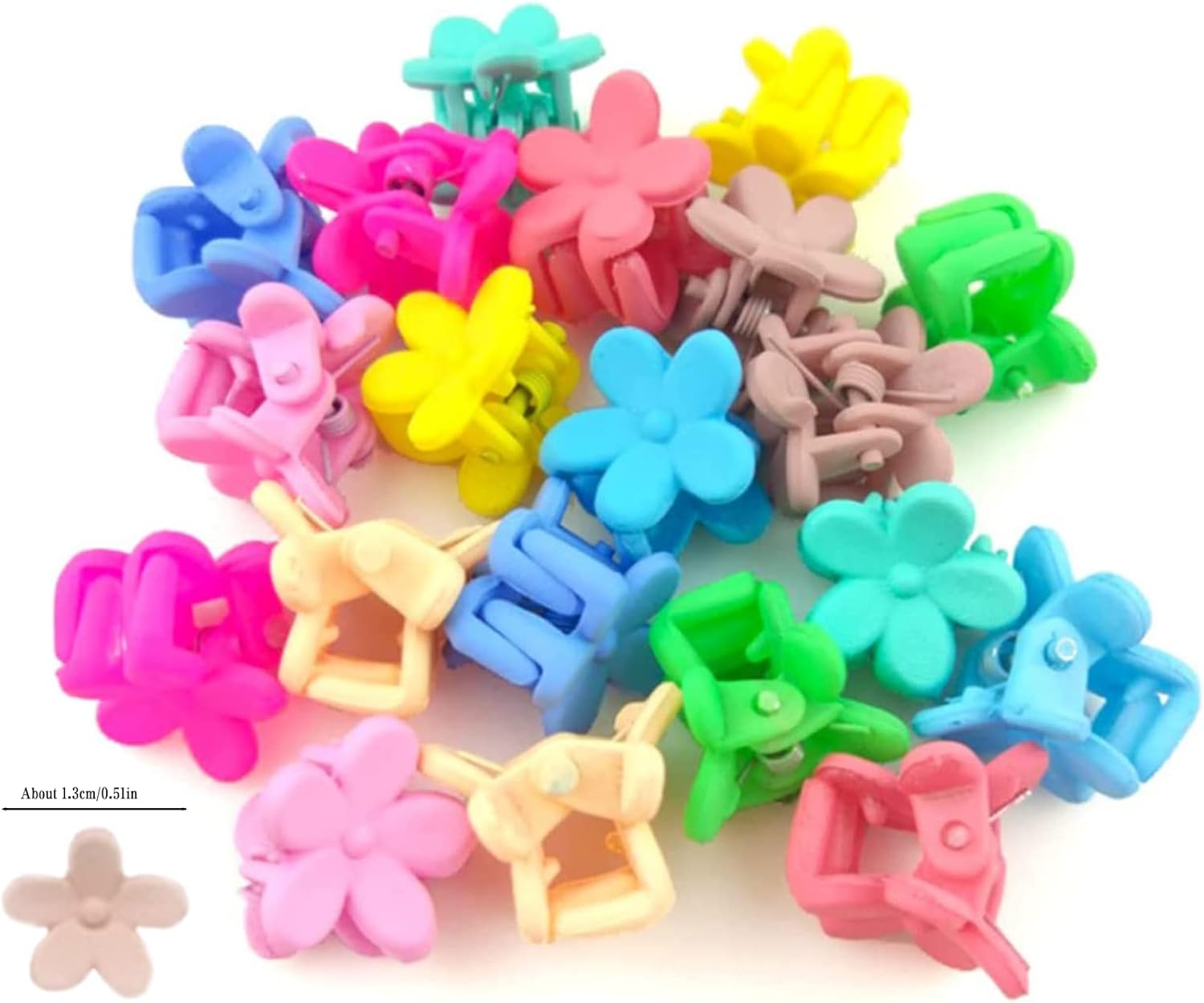 50Pcs Flower Hair Clip 0.51 inch Mini Flower Clips Plastic Hair Claw ...