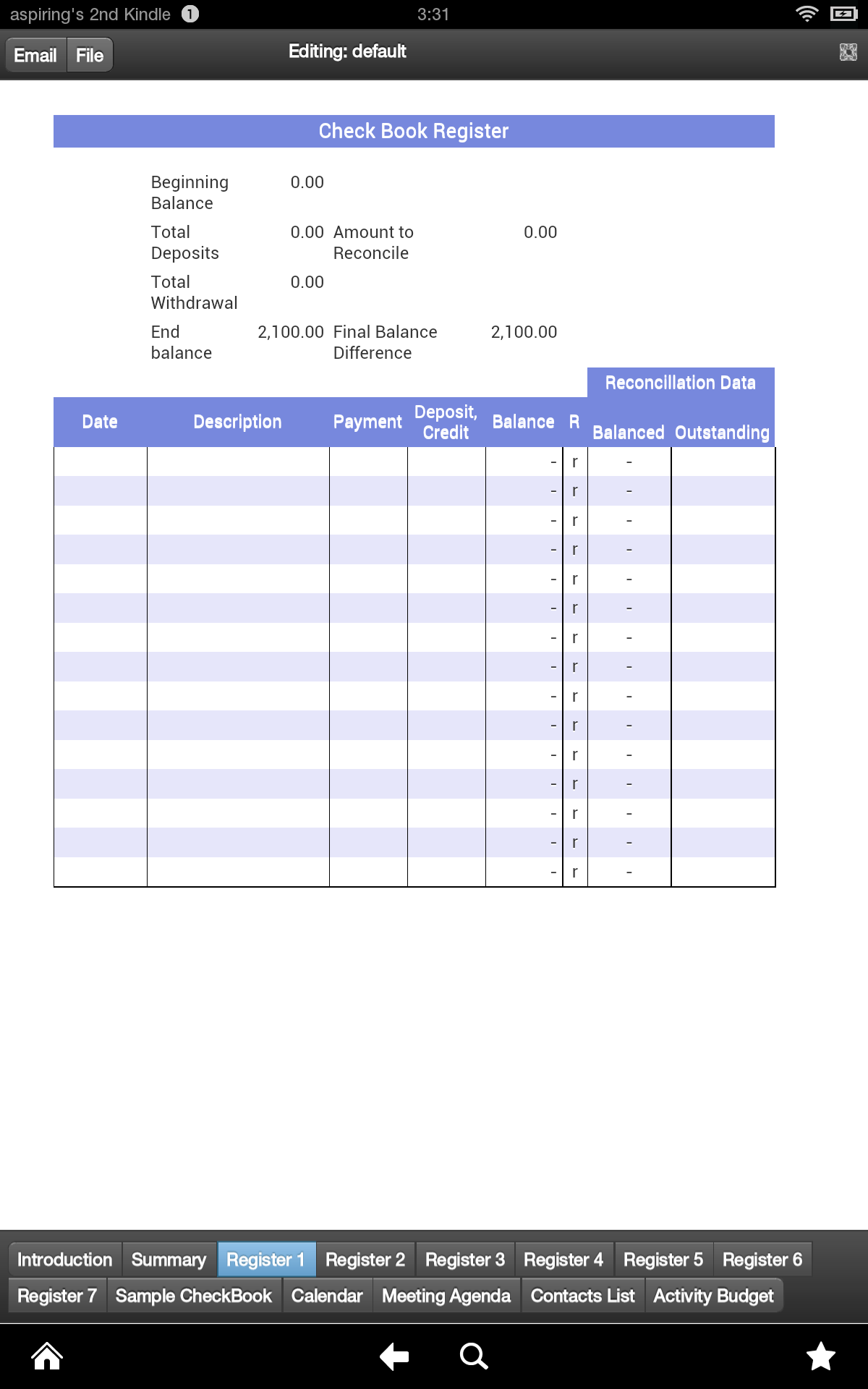 Checkbook Register Plus - App on Amazon Appstore