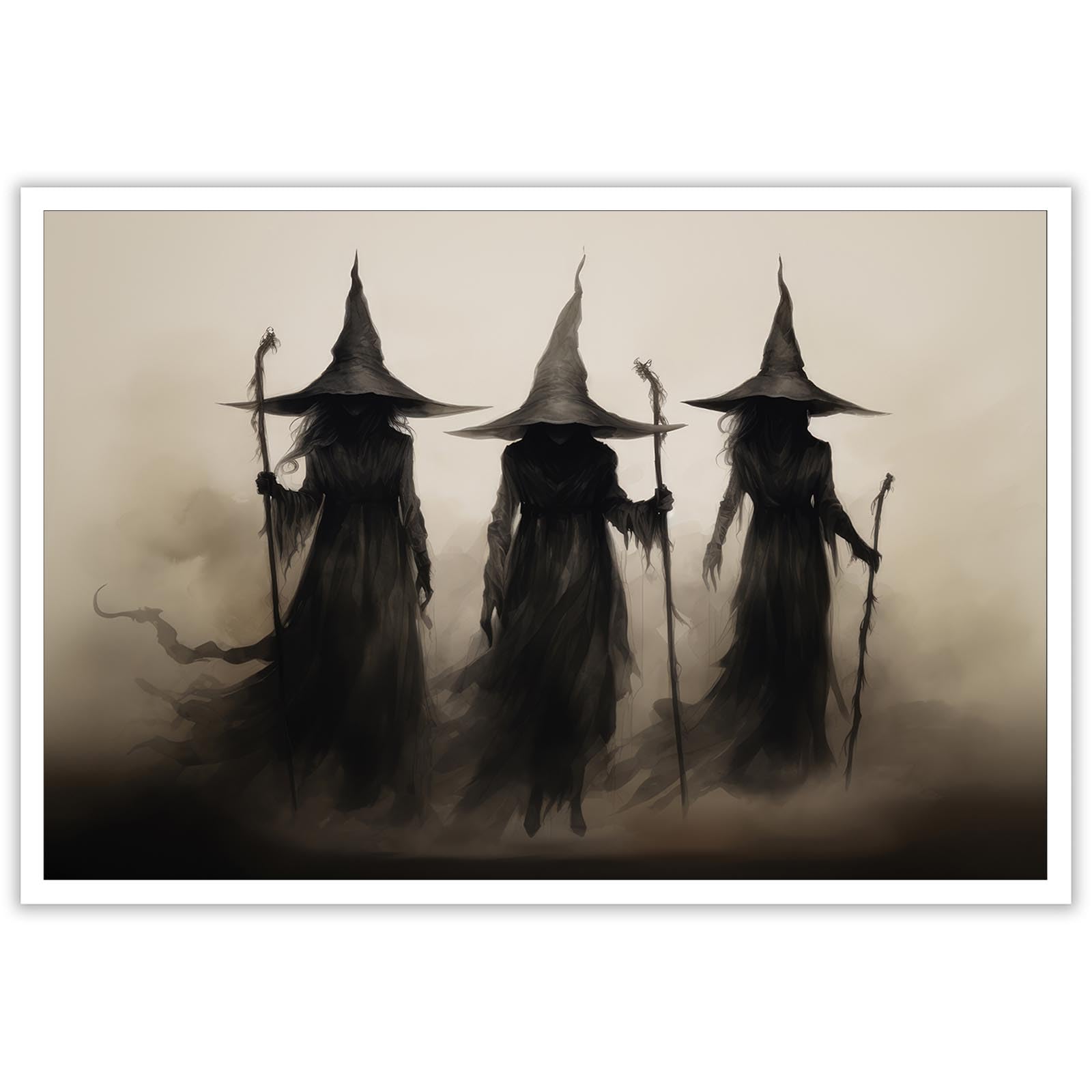 Amazon.com: Vintage Three Witches Posters Witchy Canvas Prints Dark ...