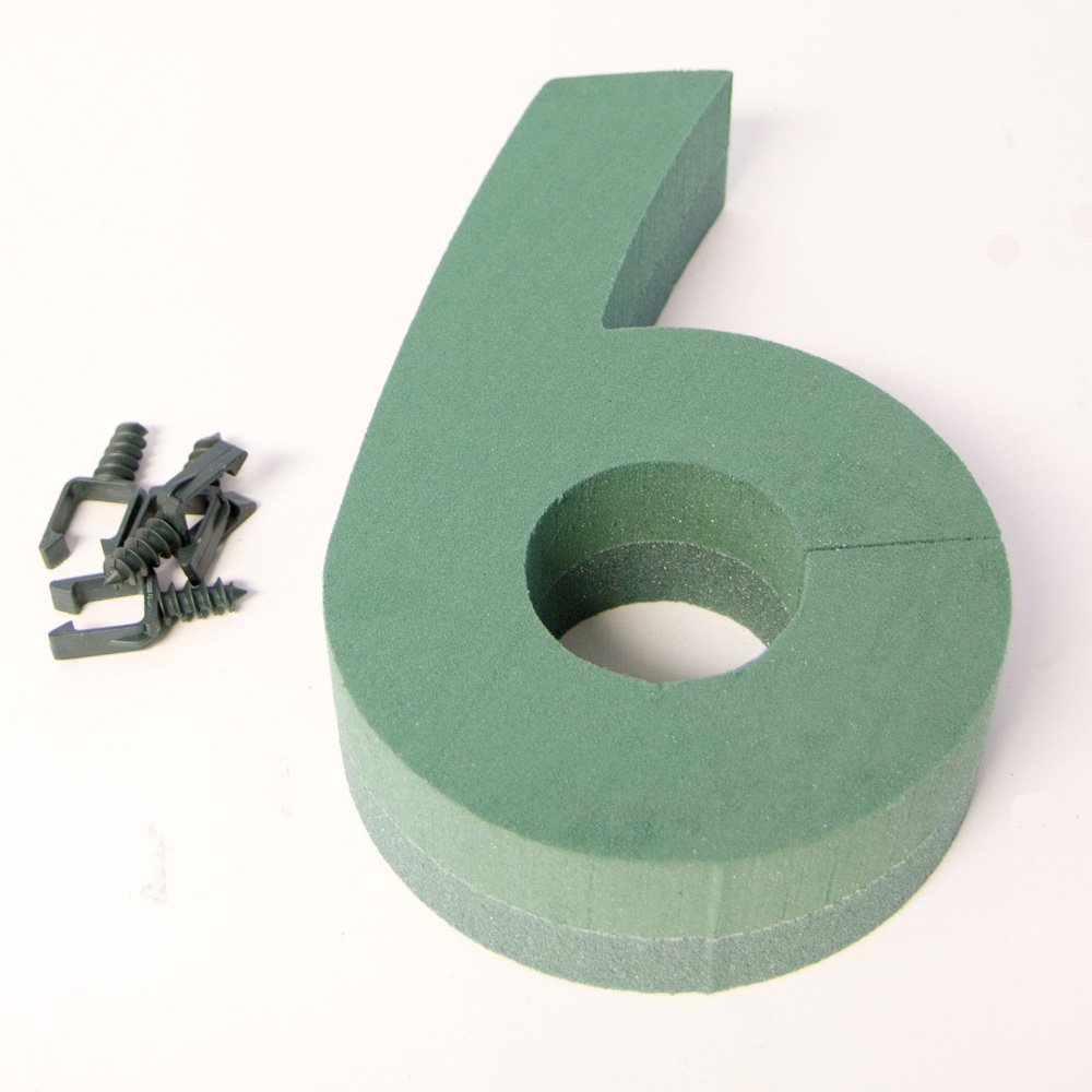 Oasis Floral Foam Numbers 0,1,2,3,4,5,6,7,8,9 Available (Number 6 ...