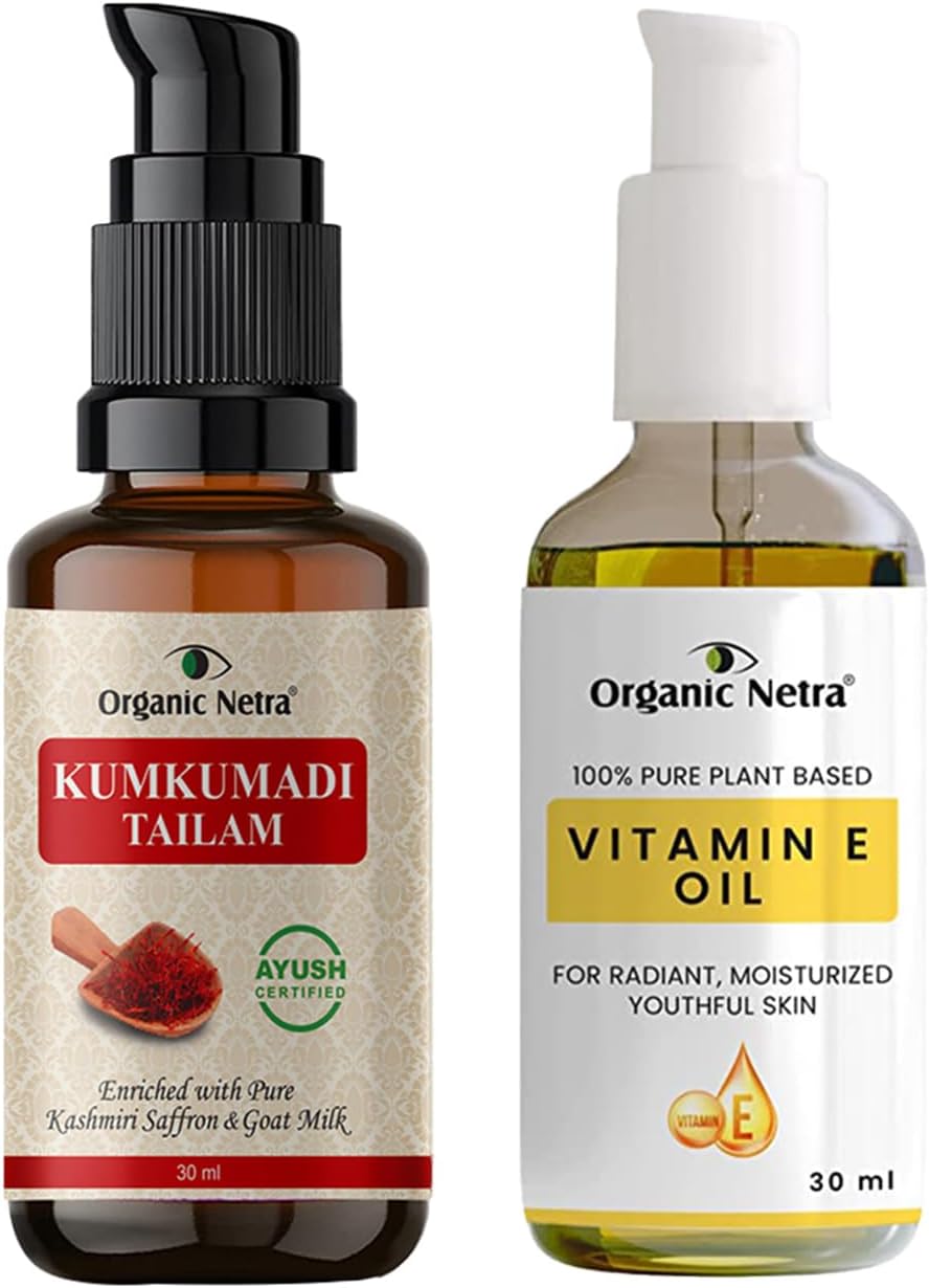 Amazon.com: Organic Netra Ayurvedic Kumkumadi Tailam, Face Oil and Vitamin E Oil : Beauty ...