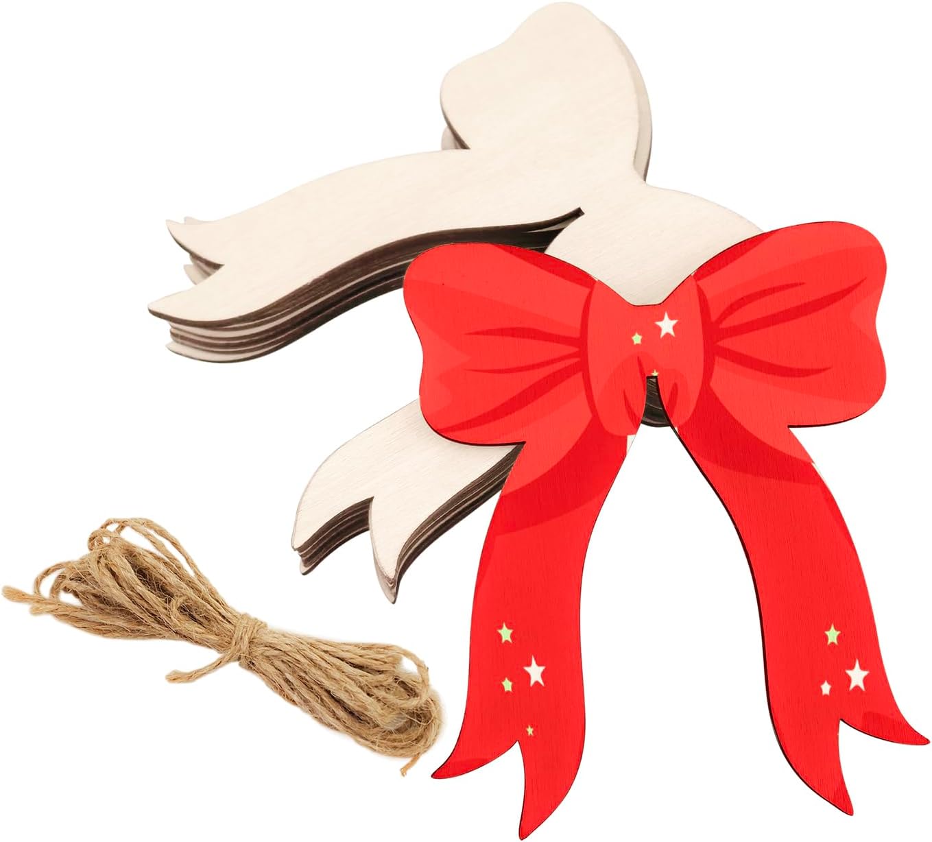 Amazon.com: 30 Pack 4 Inch Wood Bow Cutouts Unfinished Wood Bow Crafts ...