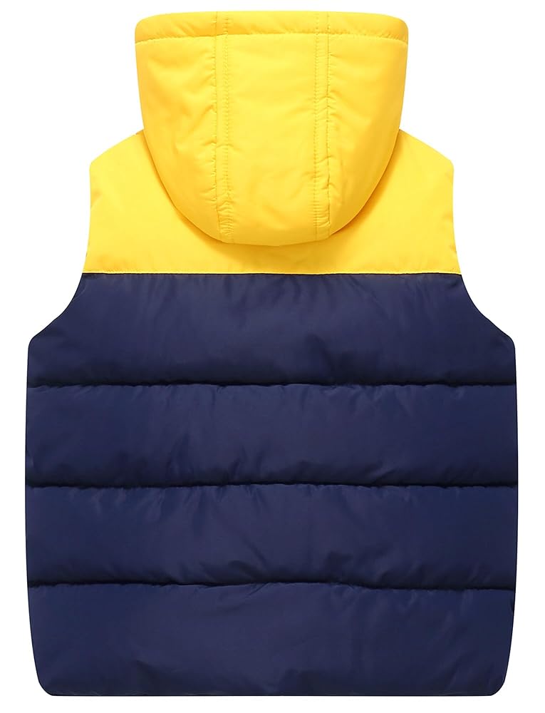 Veste Imbottita Bambino Gilet In Pile Con Cappuccio Per Bambini Senza