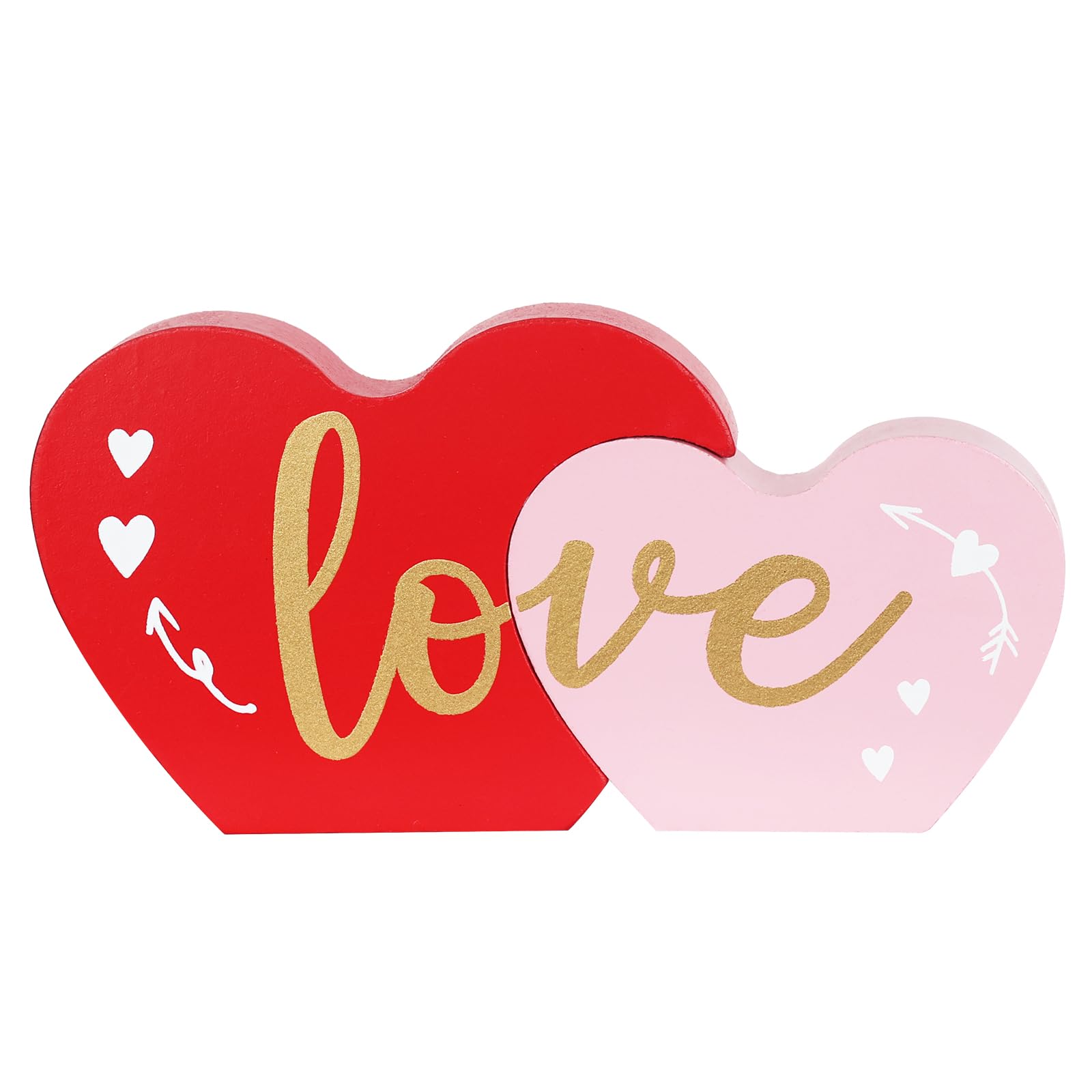 Snapklik.com : Valentines Day Decorations, Heart Shape Wood Block ...