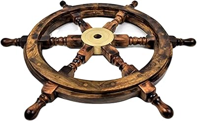 Amazon.com: Bhartiya Handicrafts Nautical Wooden Ship Wheel Pirate ...