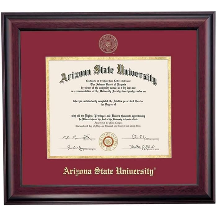 Buy OCM DiplomaDisplay Traditional Frame for Arizona State ASU Sun s ...