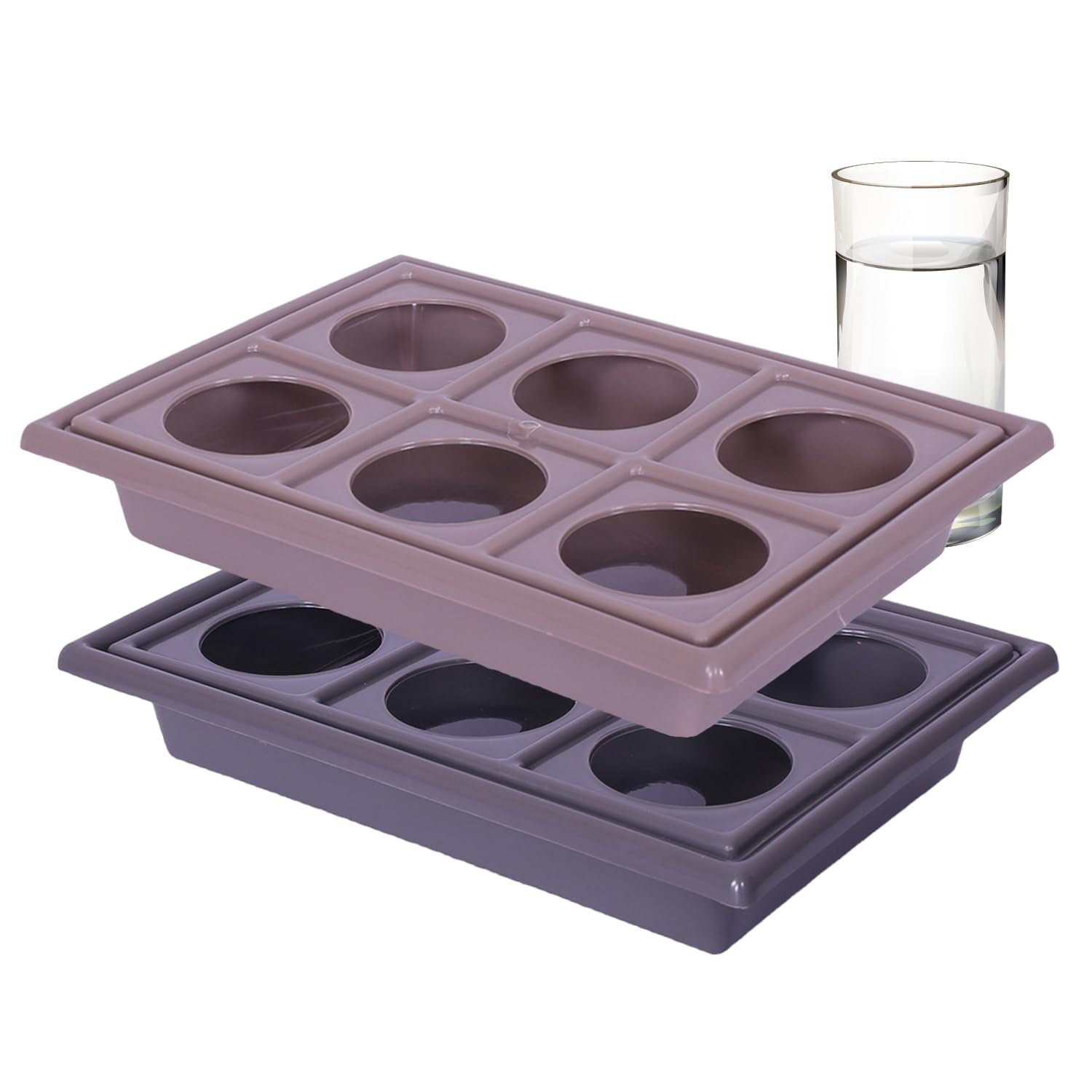 Kuber Industries Glass Tray | Plastic Glass Holder | Tray with Cutout ...