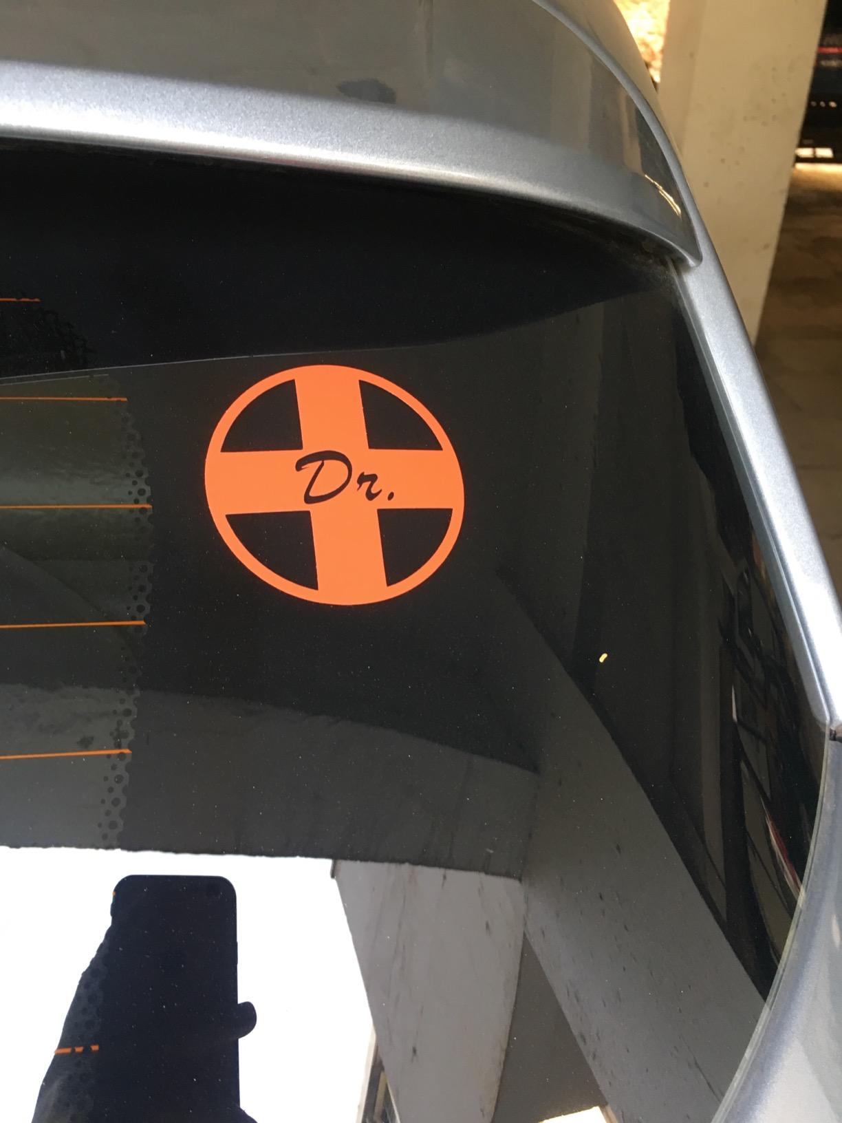 ISEE 360 4 PCs Doctor Logo Stickers for Car Window Red Dr Sticker ...