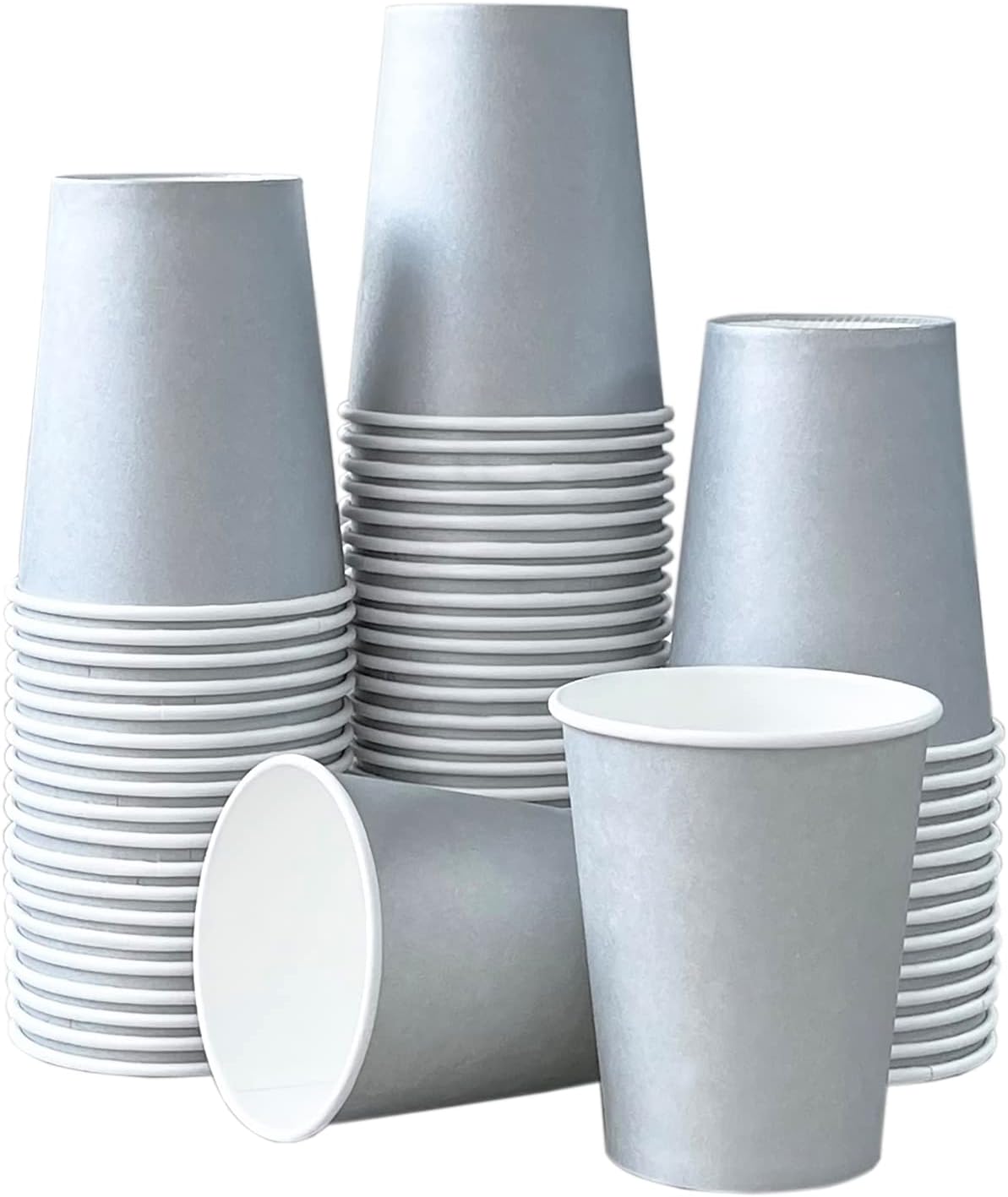 Amazon.com: Yuxitia Silver Disposable Paper Cups,60pcs Silver Paper ...