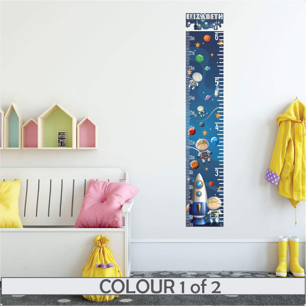 Baby Measure Height Chart Space Theme Kids Height Chart - Vinyl Wall ...