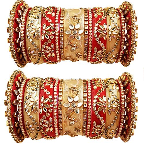 Buy Nirali Creations Multicolour Plastic and Boor Hand Painted Chura ...