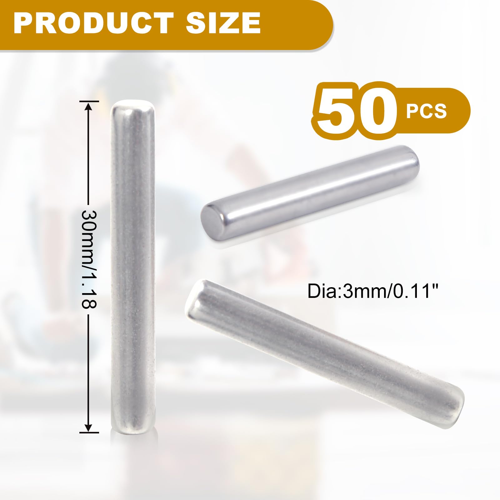 Shelf Pegs Uxcell 50pcs Dowel Pins M4 4mm X 15mm 304 Stainless Steel ...