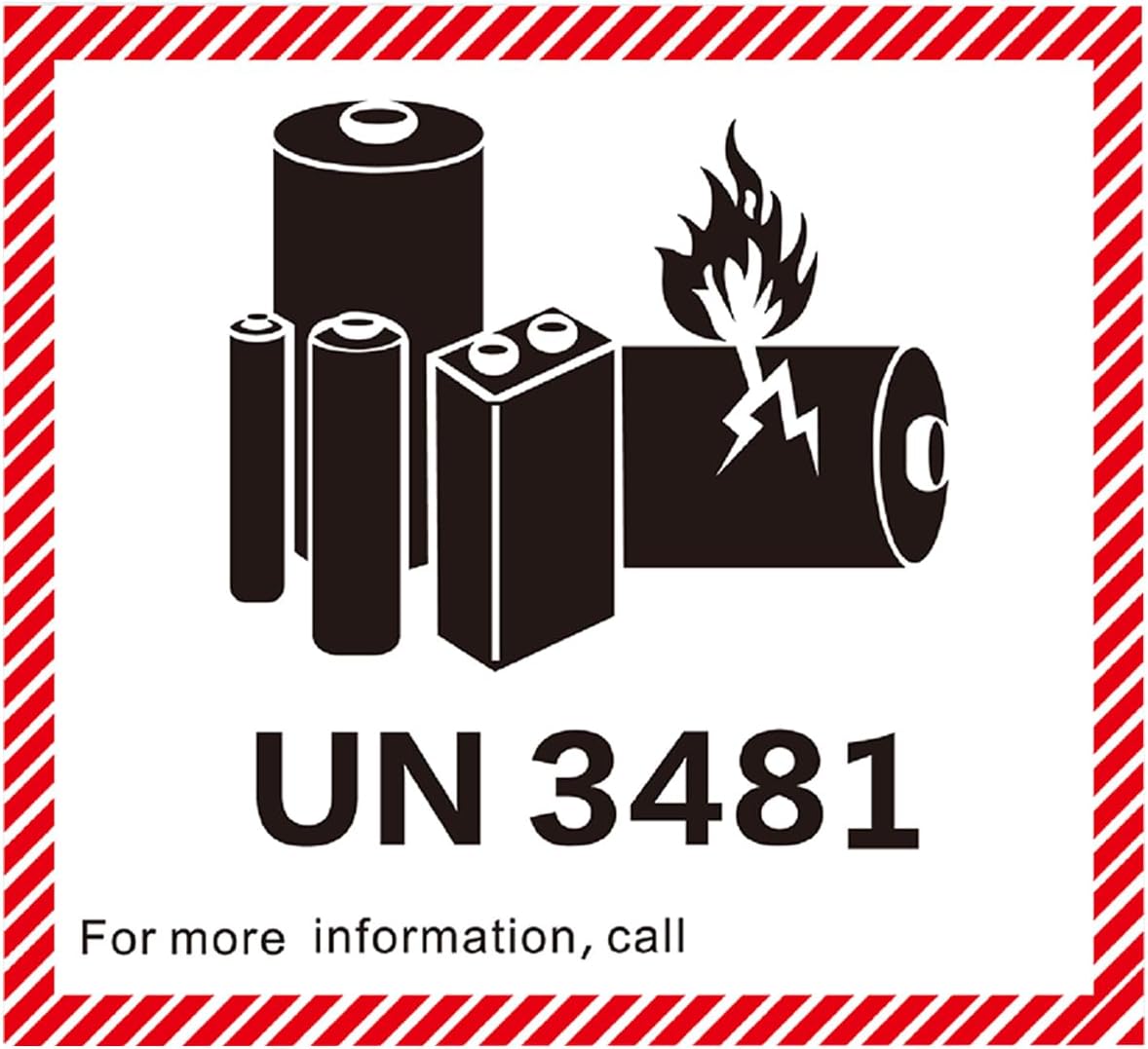 Amazon.com: 100pcs Lithium Ion Battery Transport Caution Warning Labels ...