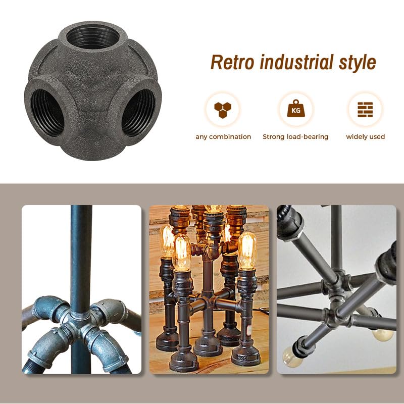 Snapklik.com : 1" Pipe Fittings 6-Way Side Outlet Tee - 4 Pack ...