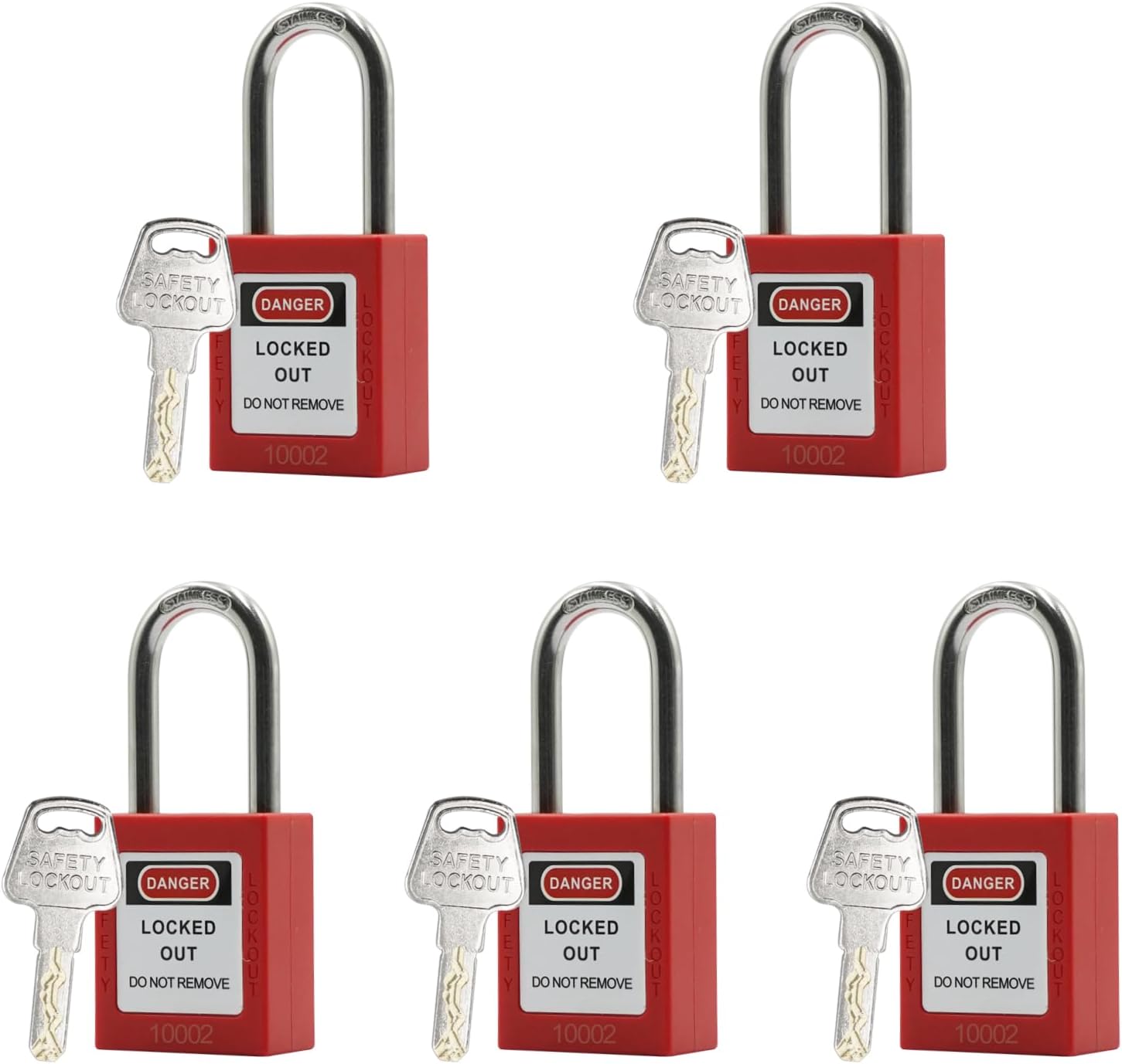 TAEGIQI 5 Red Lockout Tagout Locks,Keyed Alike,OSHA Compliant Safety ...