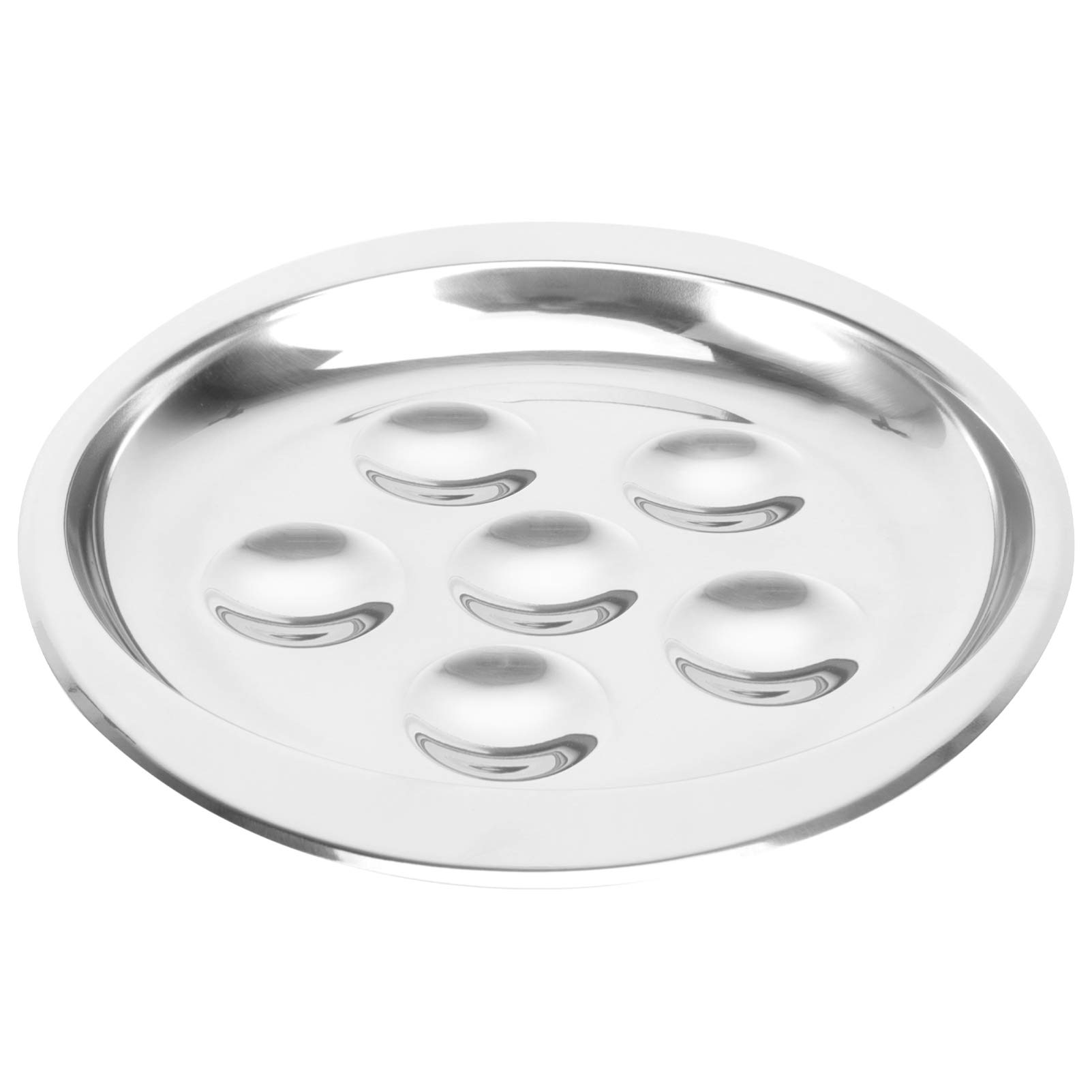 Cabilock Stainless Steel Snail Plate 6 Compartment Holes Escargot Plate ...