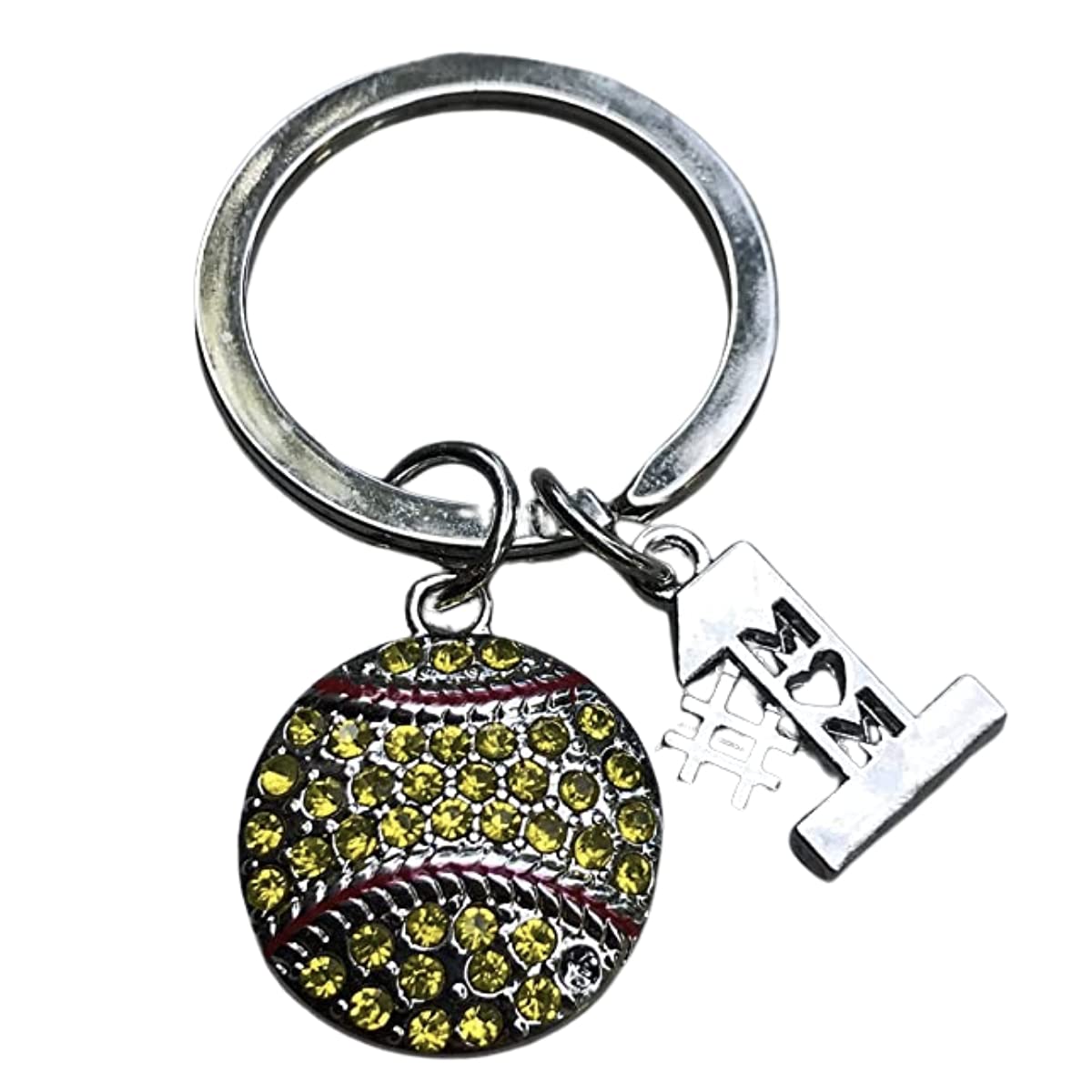 Amazon.com: Softball Mom Rhinestone Keychain, 1 Softball Mom Keychain ...