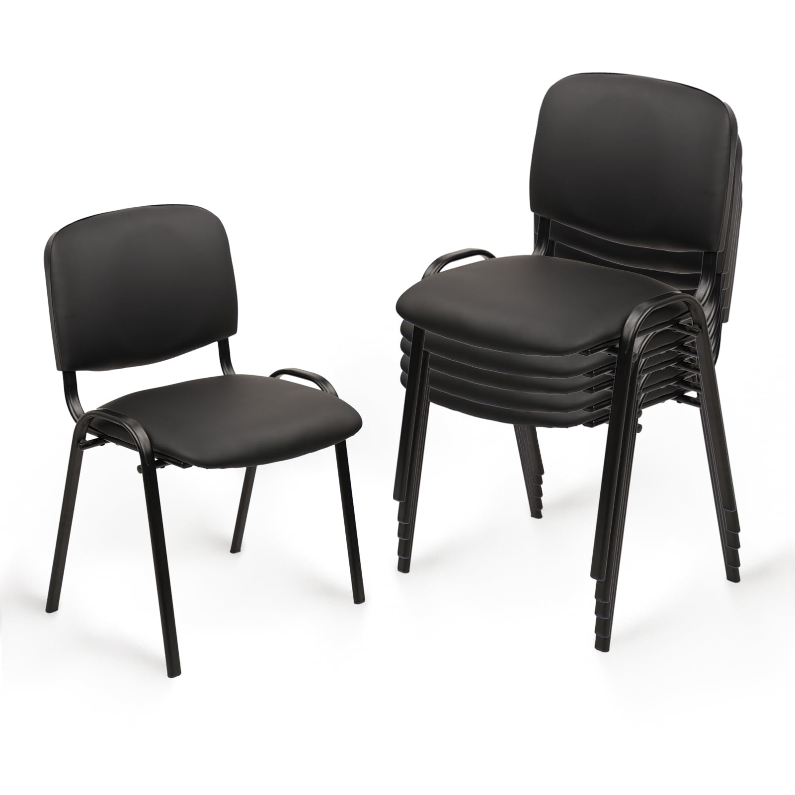 Amazon.com: CLATINA Stacking Waiting Room Chairs, PU Leather Armless ...