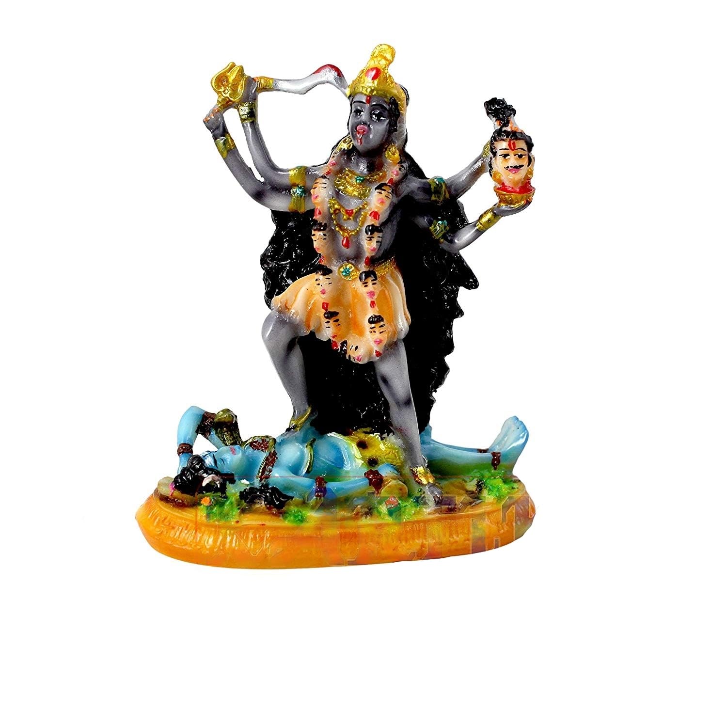 Buy Kartik Goddess Maa Kaali and Shiva Synthetic Hand Carved Goddess ...