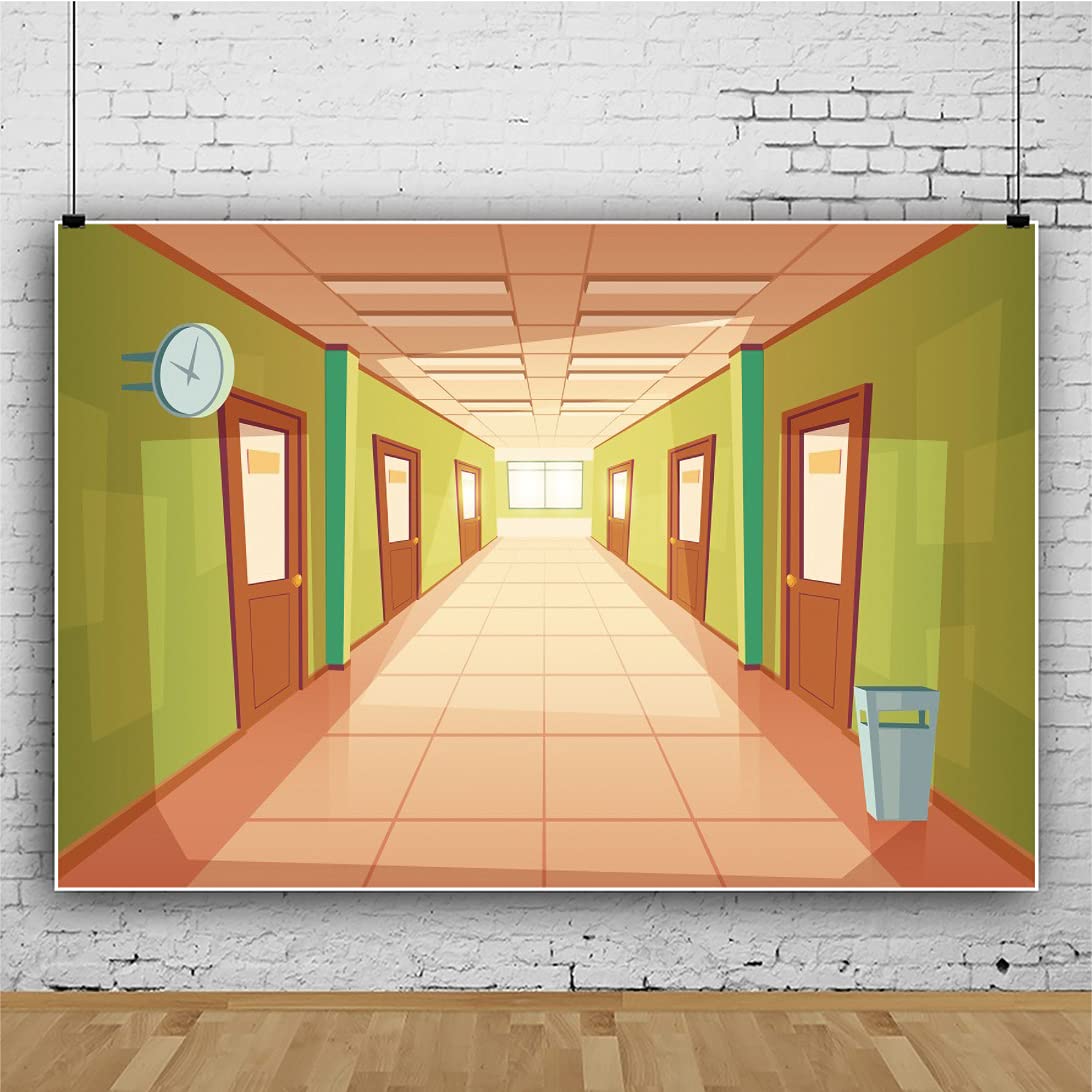 Cartoon School Hallway Background