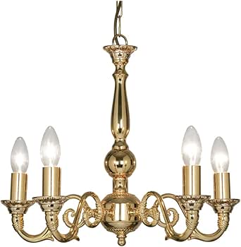 Oaks Lighting Amara 5-Light Gold Plated Cast Arms Ceiling Light ...