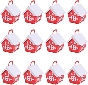 Amazon.com: SOFPLATE 12Pcs House Shaped Gift Boxes with Red Handle ...
