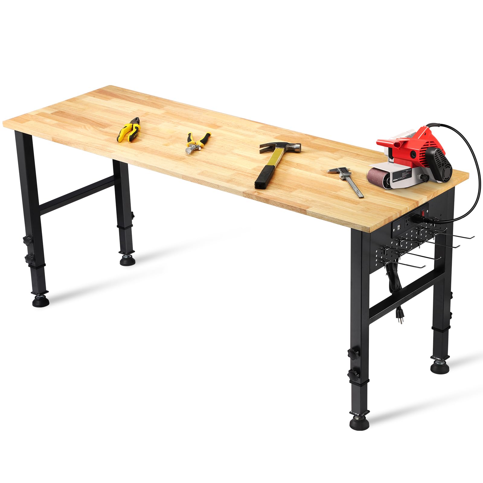 OLBRUS 60" Heavy-Duty Adjustable Workbench for Workshop Office Garage ...