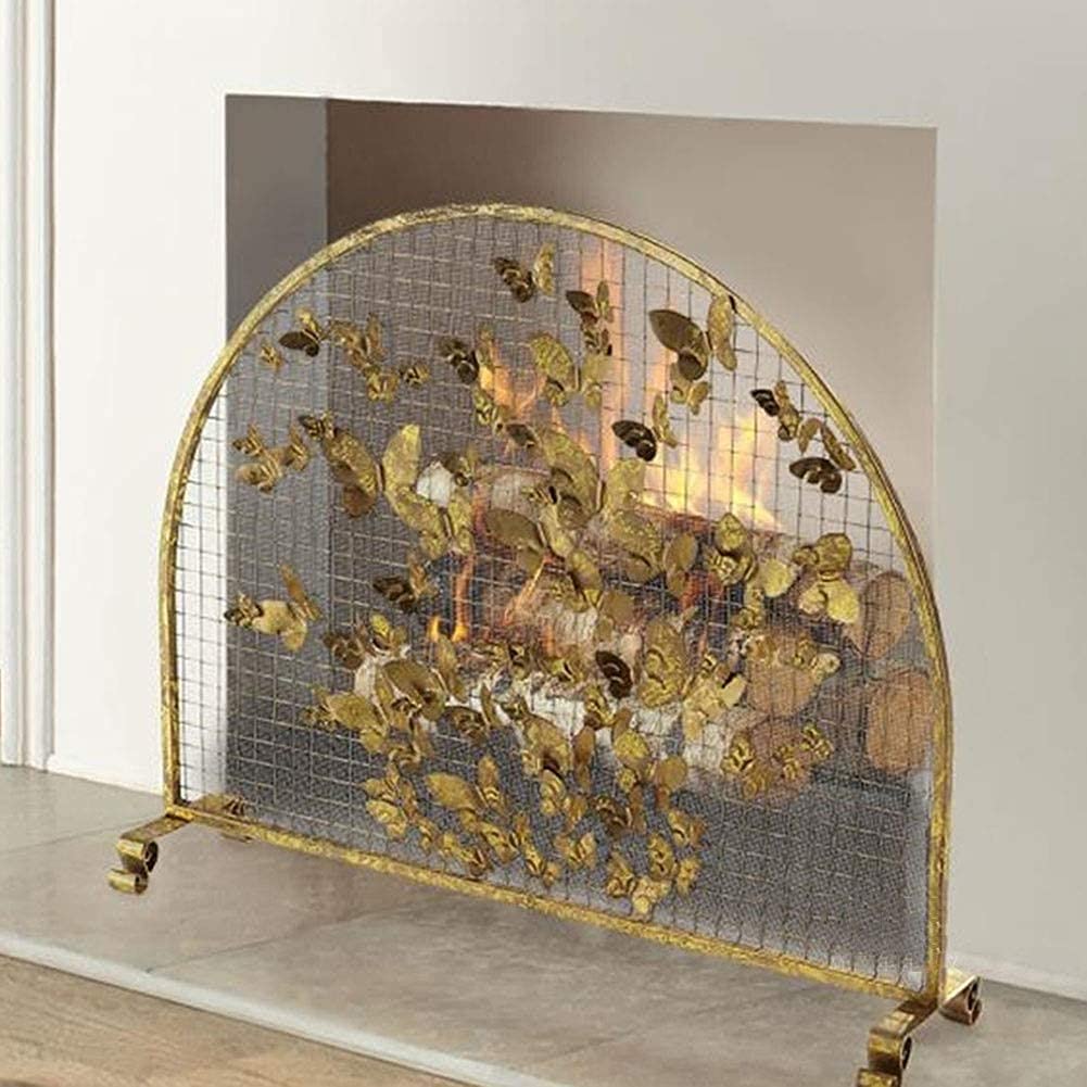 Spark Protection Fire Spark Guard Screen Gold Butterfly Design ...