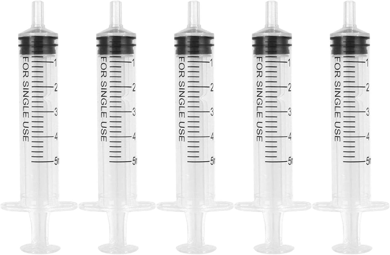 5PCS 5ML Plastic Syringes Measuring Syringe No Needle Syringe 5ML ...