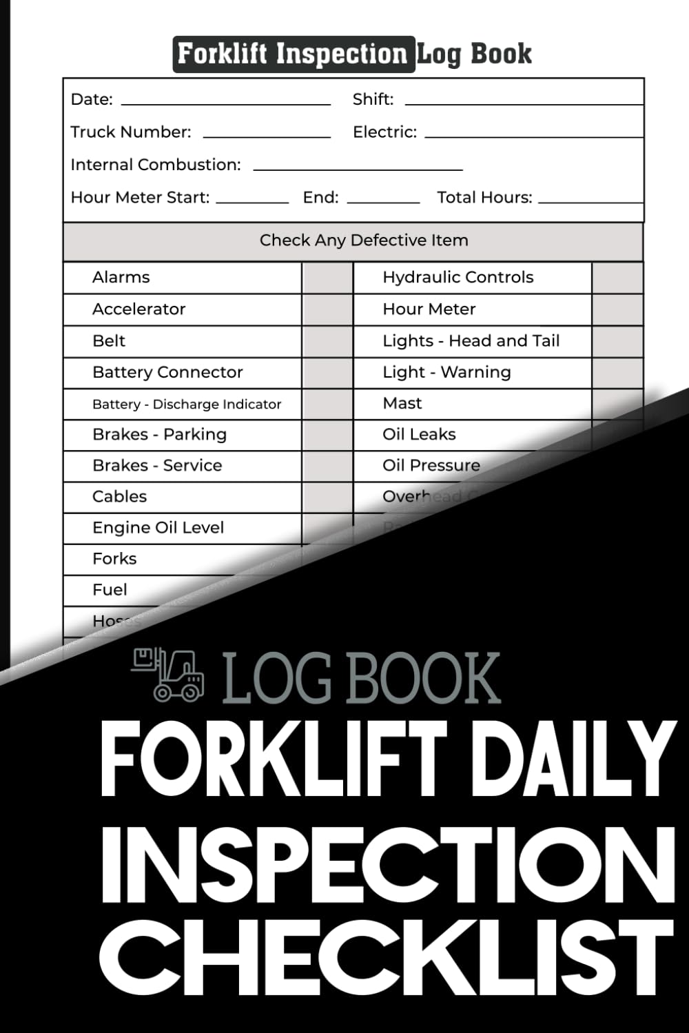 Daily Forklift Inspection Checklist Log Book: Forklift Inspection ...