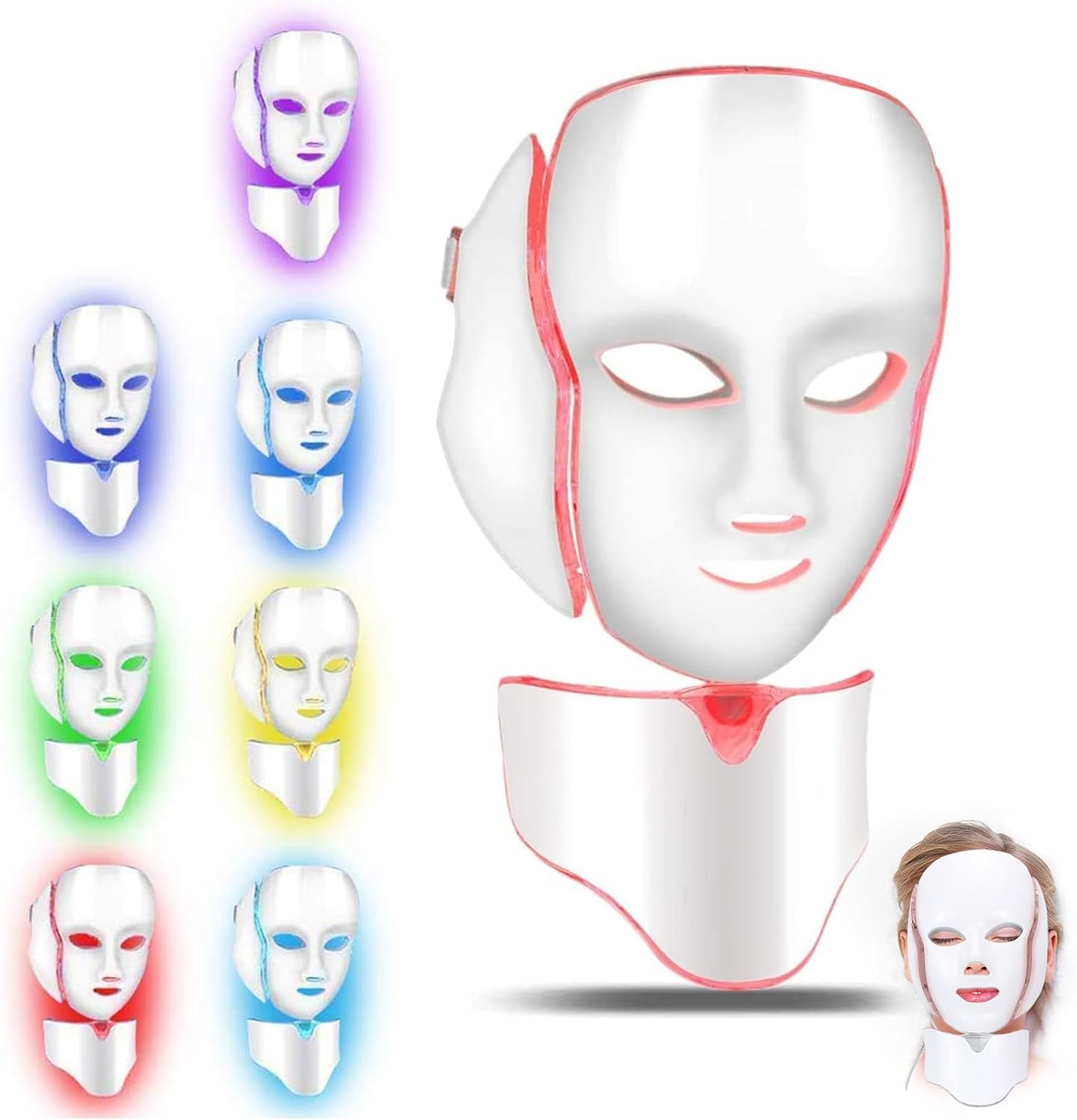 Máscara facial LED Terapia de luz, Máquina de Rejuvenecimiento de la ...