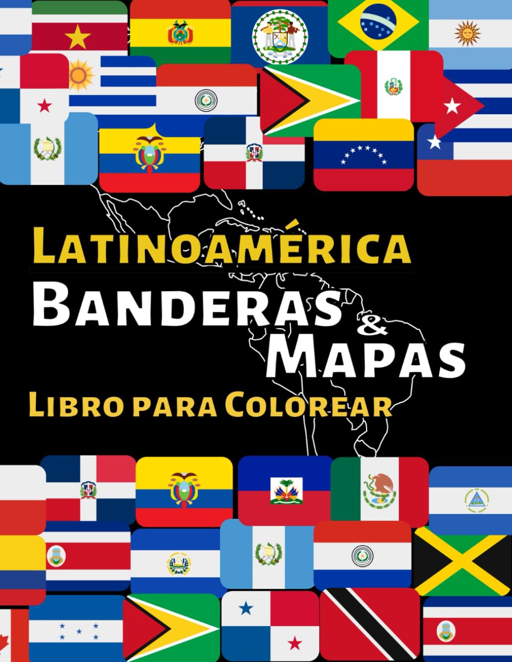 Amazon | Banderas y Mapas de América Latina: Libro para colorear con ...