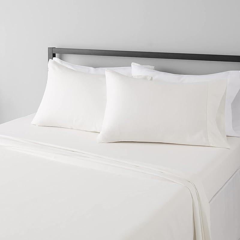 AmazonBasics Microfiber Sheet Set, Full,Cream