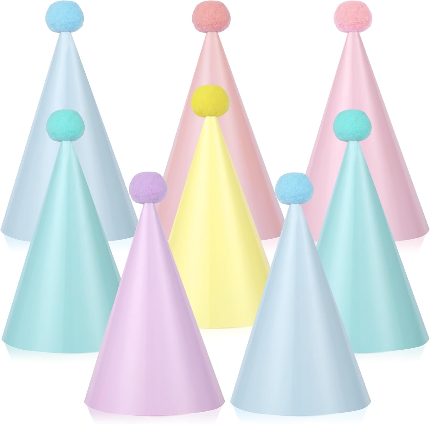 Amazon.com: CHUNNIN 48pcs Rainbow Party Hats Pastel Rainbows Birthday ...