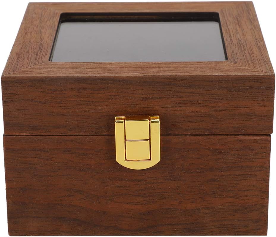 Wood Watch Box, 2 Slot Clamshell Watch Storage Box Organizer Wooden ...