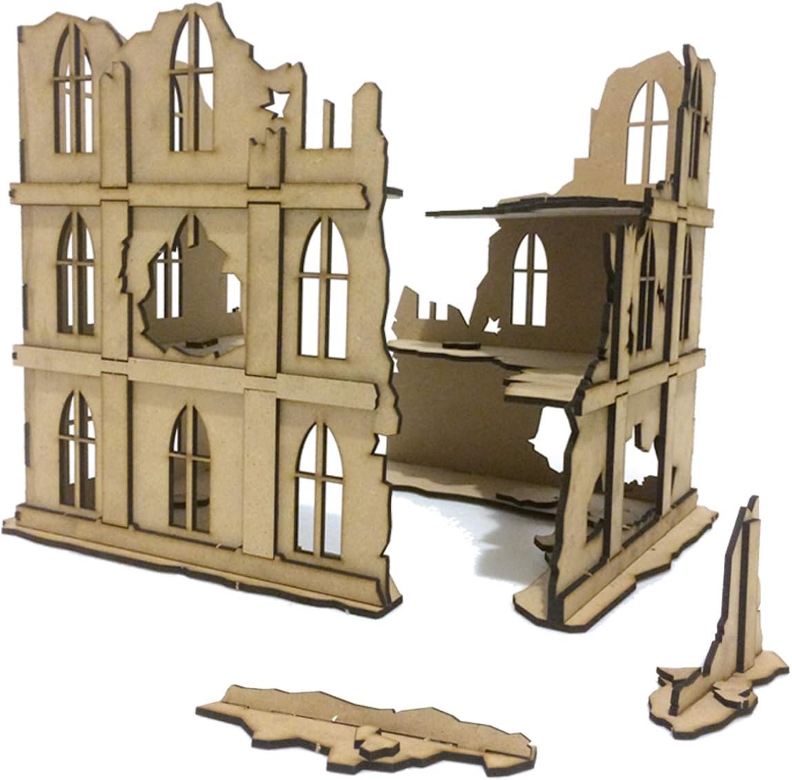 Pwork Wargames Urban Ruins 02 – ruined city scenery set for miniatures ...