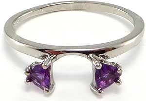 Amazon.com: Trillion Amethyst Ring Wrap Guard Enhancer 10k white gold ...