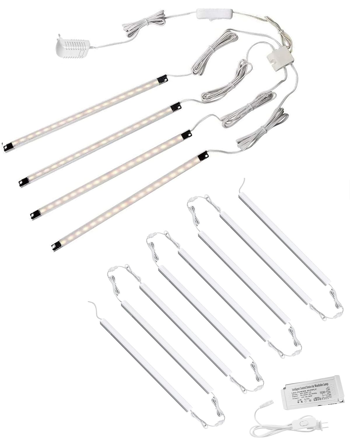 2 Complete Kit: (4) Warm White 3000K Light Bars Kit and (8) 6000K V ...