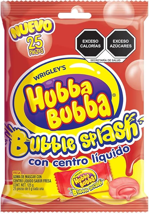 Hubba Bubba Chicle Splash fresa 25 piezas, 125g : Amazon.com.mx ...