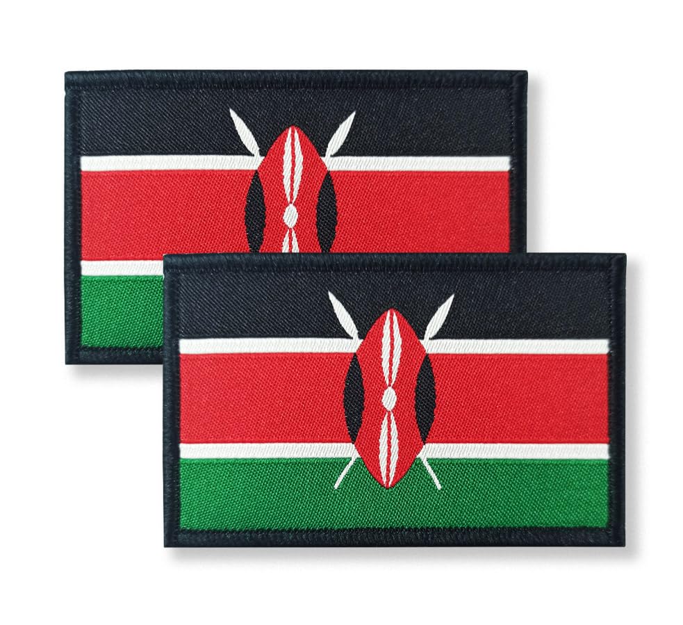 Amazon.com: Overdecor Kenya Kenyan Flag Patch Tactical Military Patches - Hook and Loop Fastener ...