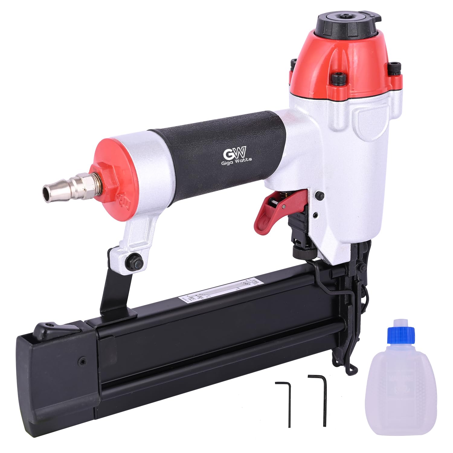 GIGAWATTS F50 18 Gauge 2 in 1 Brad & Crown Nailer 100 PSI Pneumatic Air-Powered Nail Gun for ...