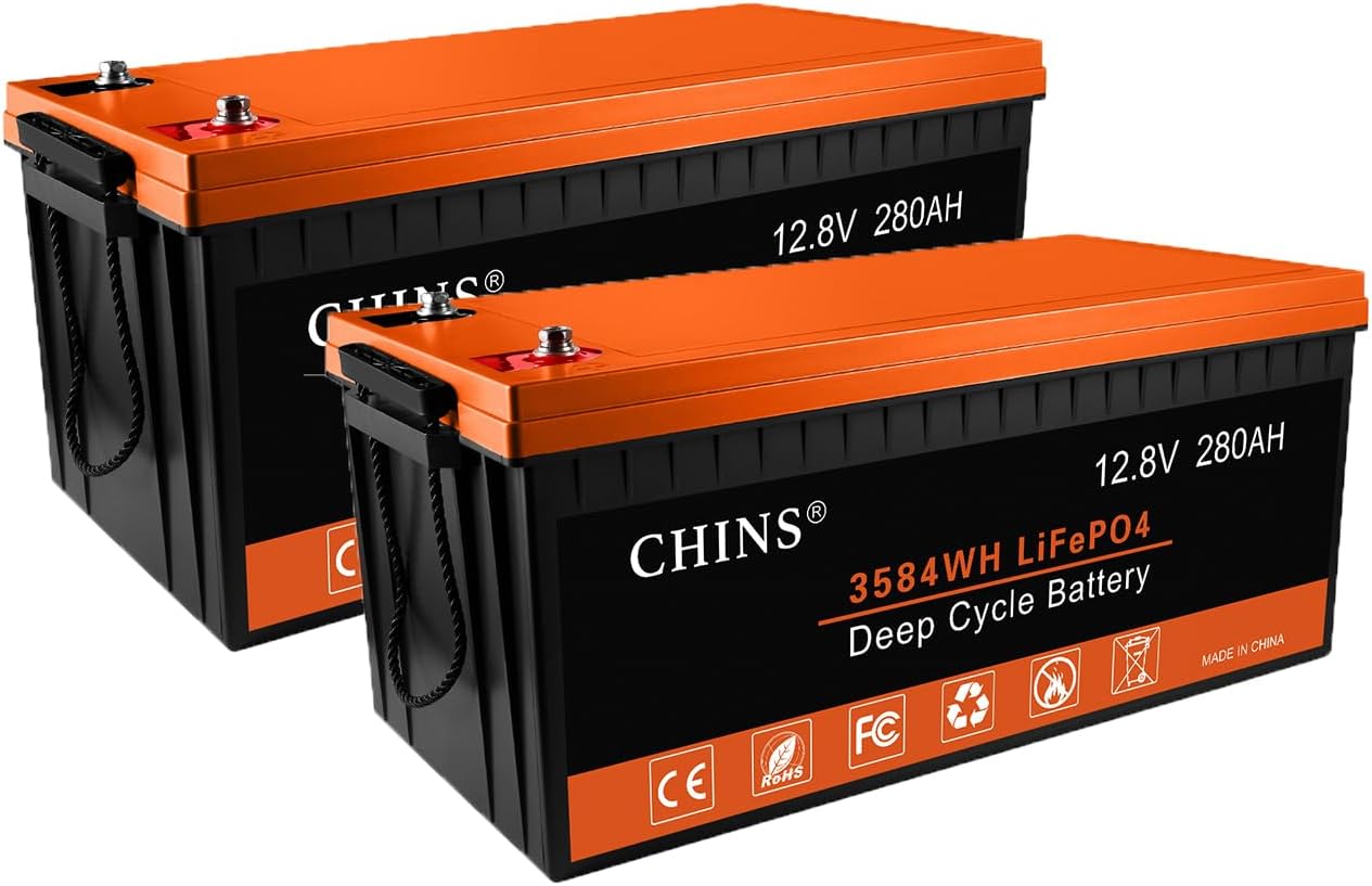 Amazon.com: CHINS 2Pack LiFePO4 Battery 12V 280AH Lithium Battery ...