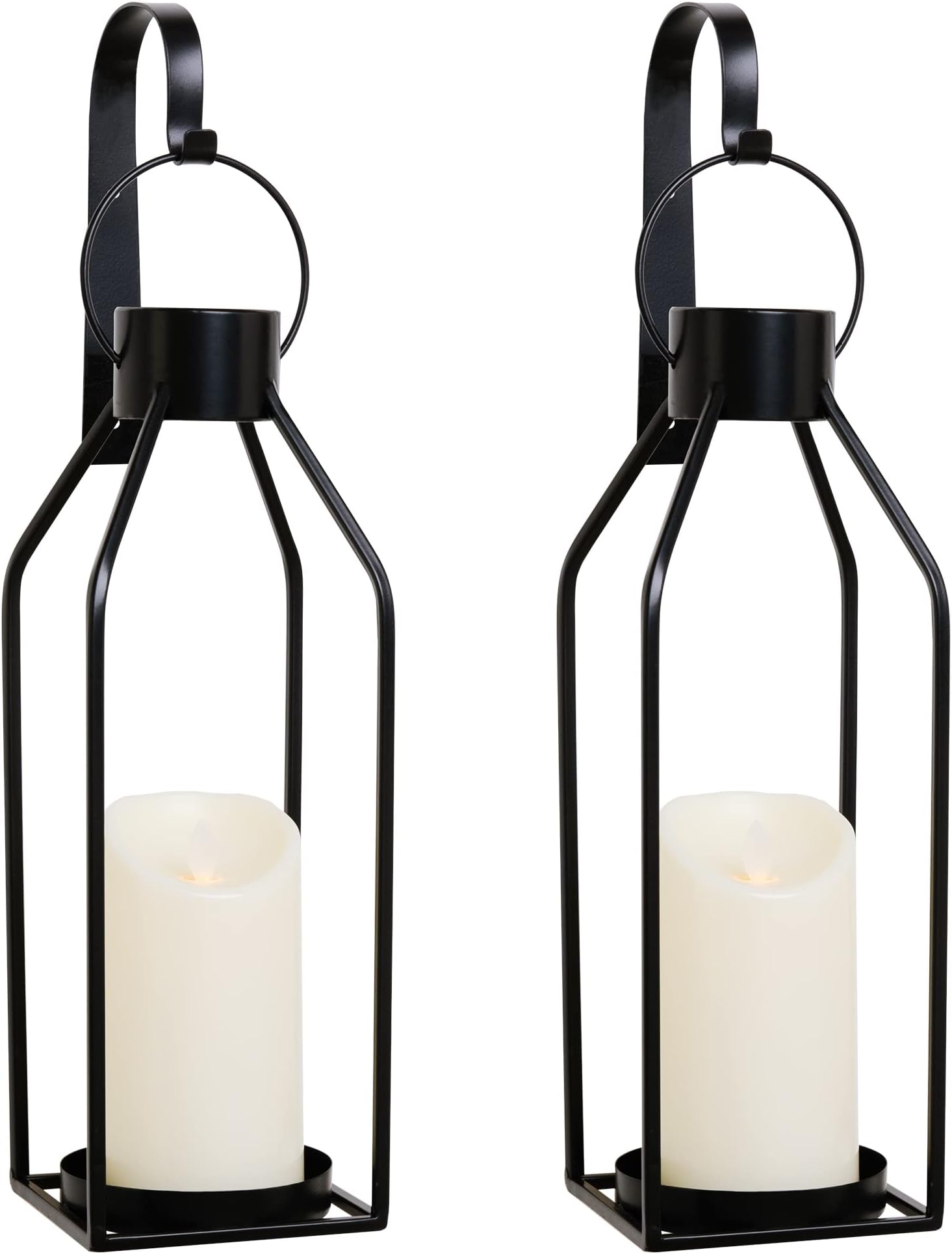 Amazon.com: Danya B Metal Pillar Candle Sconces with Glass Inserts - A ...